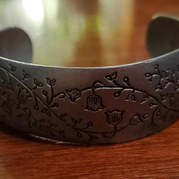 Leonard | Jewelry | Vintage Leonard Cuff Bracelet Pewter Bolivia Lily ...